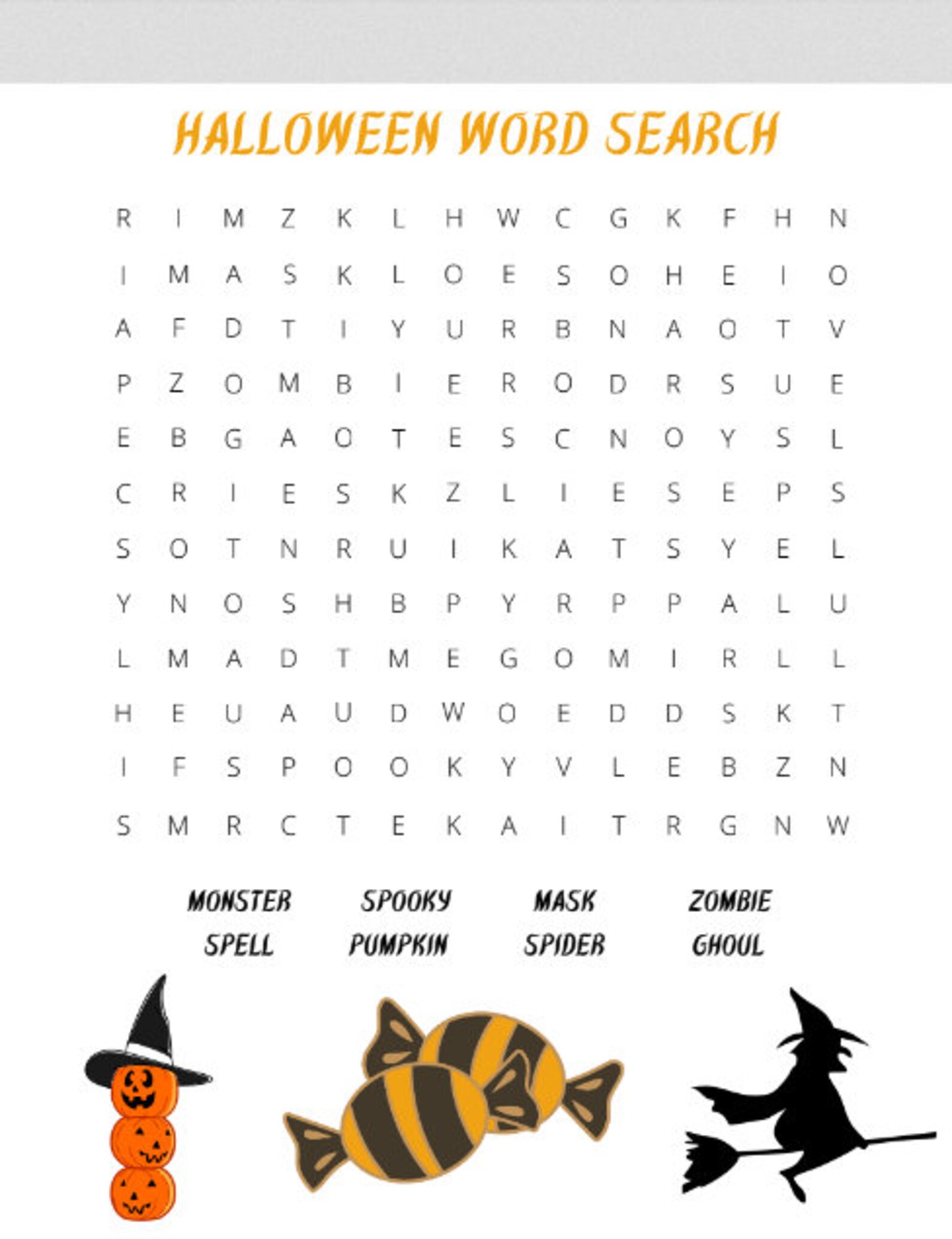 Halloween Word Scrambles and Word Searches, Printable Activities and ...