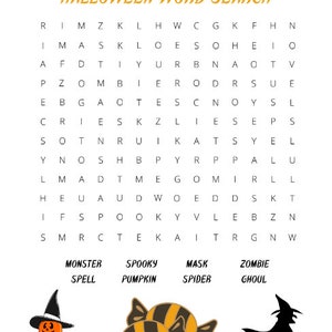 Halloween Word Scrambles and Word Searches, Printable Activities and ...