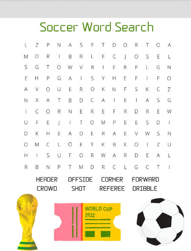 Soccer Word Scrambles and Word Searches, Printable Activities and Games ...