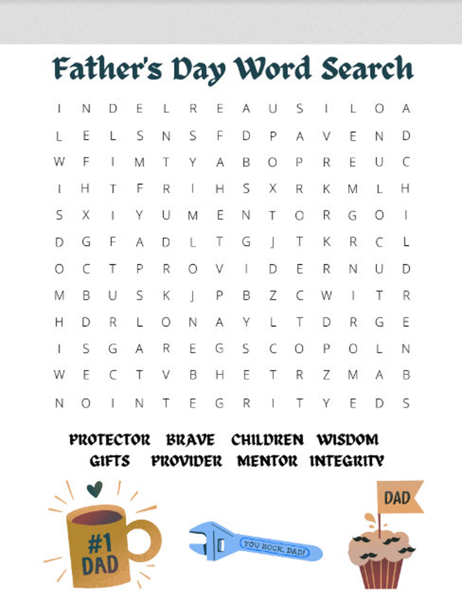 Father's Day Word Scrambles and Word Searches, Printable Activities and ...