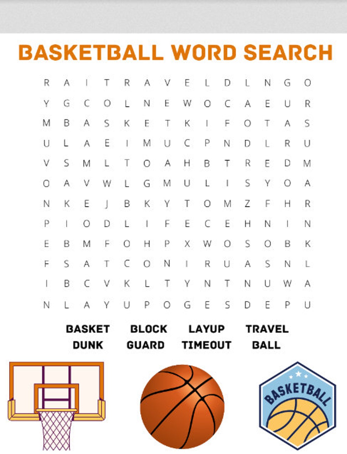 Basketball Word Scrambles and Word Searches, Printable Activities and ...