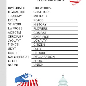 Memorial Day Word Scrambles and Word Searches, Printable Activities and ...