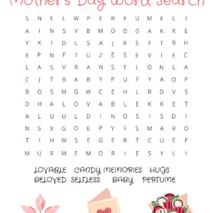 Mother's Day Word Scrambles and Word Searches, Printable Activities and ...