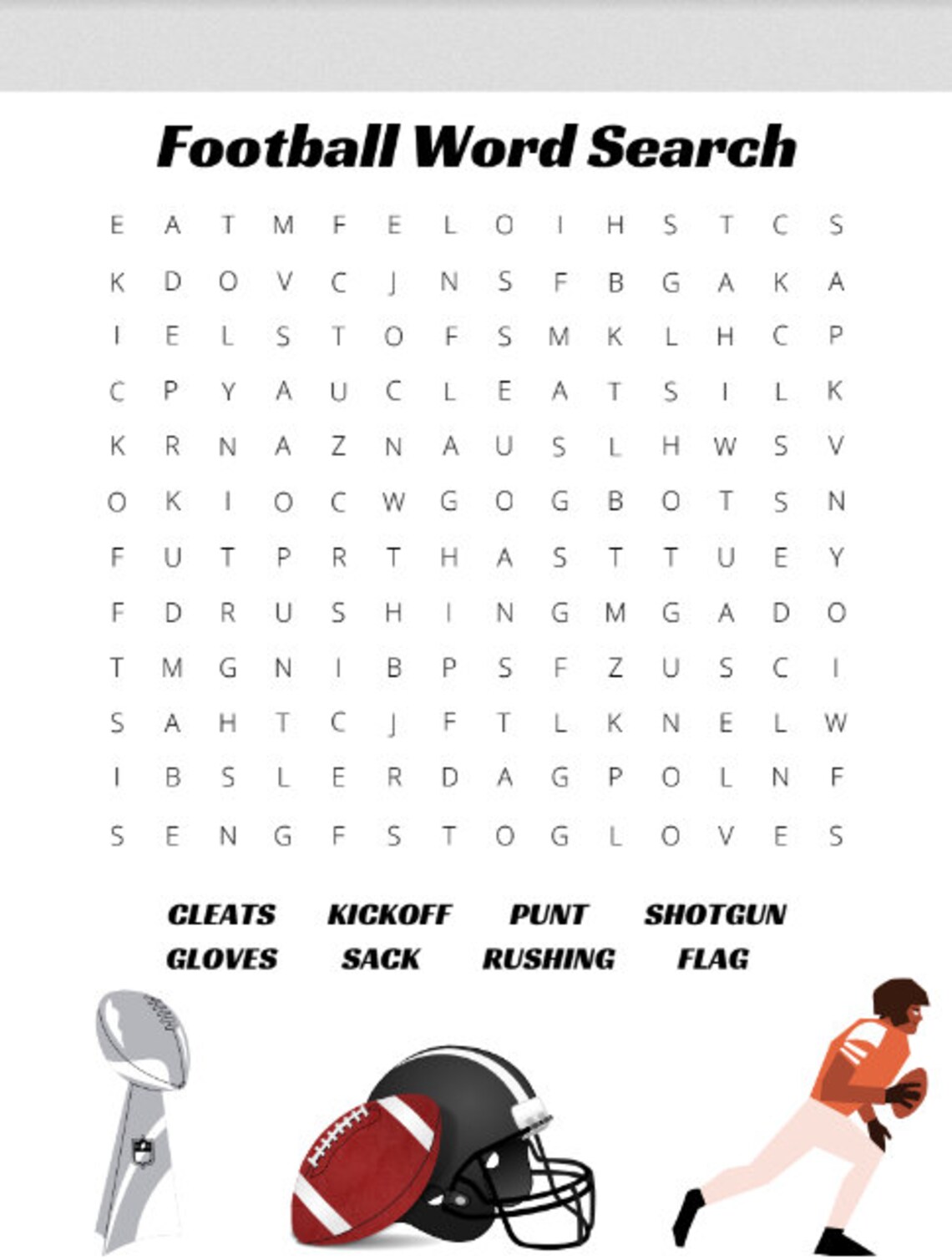 Football Word Scrambles and Word Searches, Printable Activities and ...