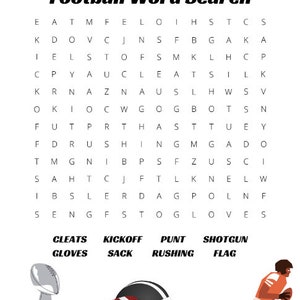 Football Word Scrambles and Word Searches, Printable Activities and ...