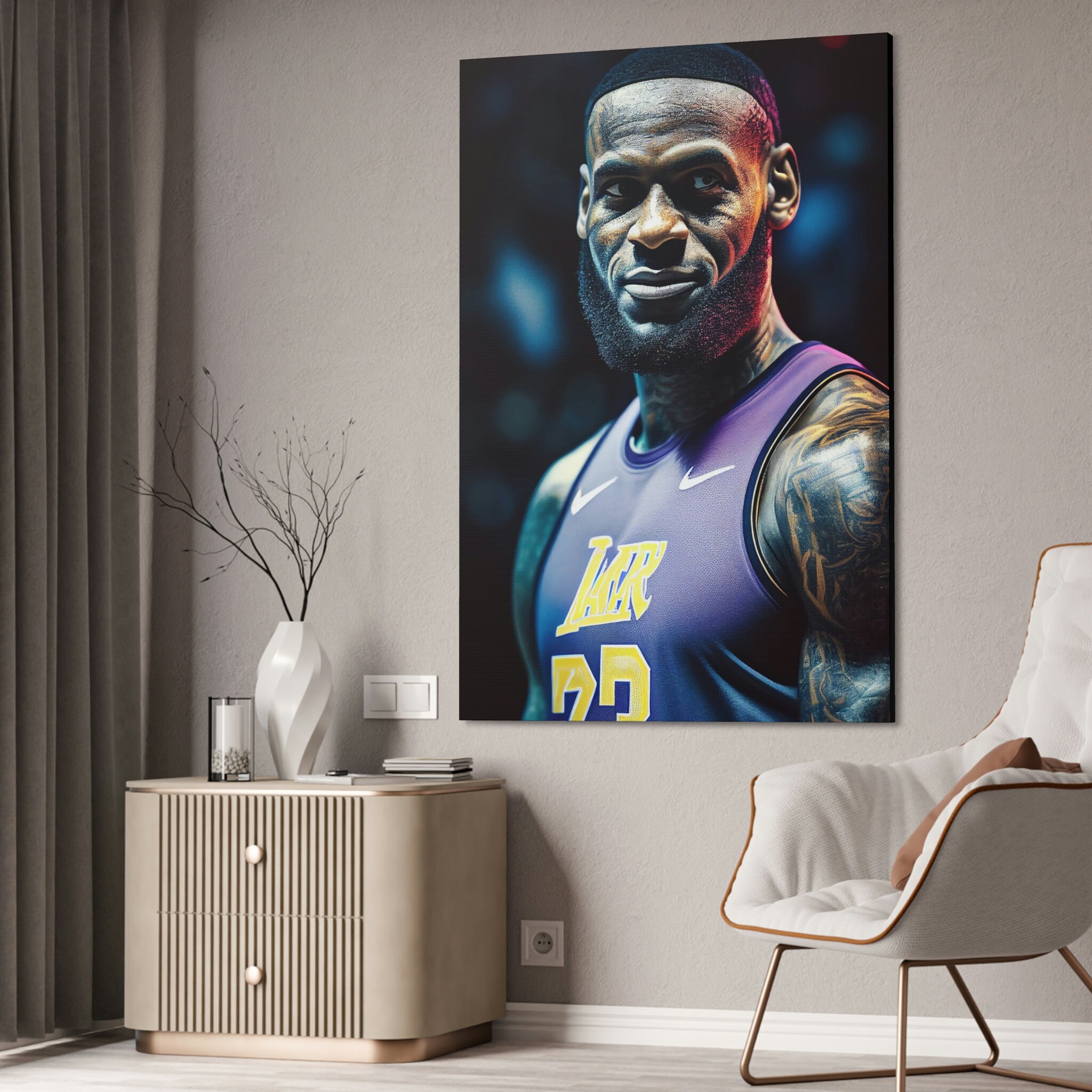 King Lebron James Basketball Canvas Art - Show Your Passion for the ...