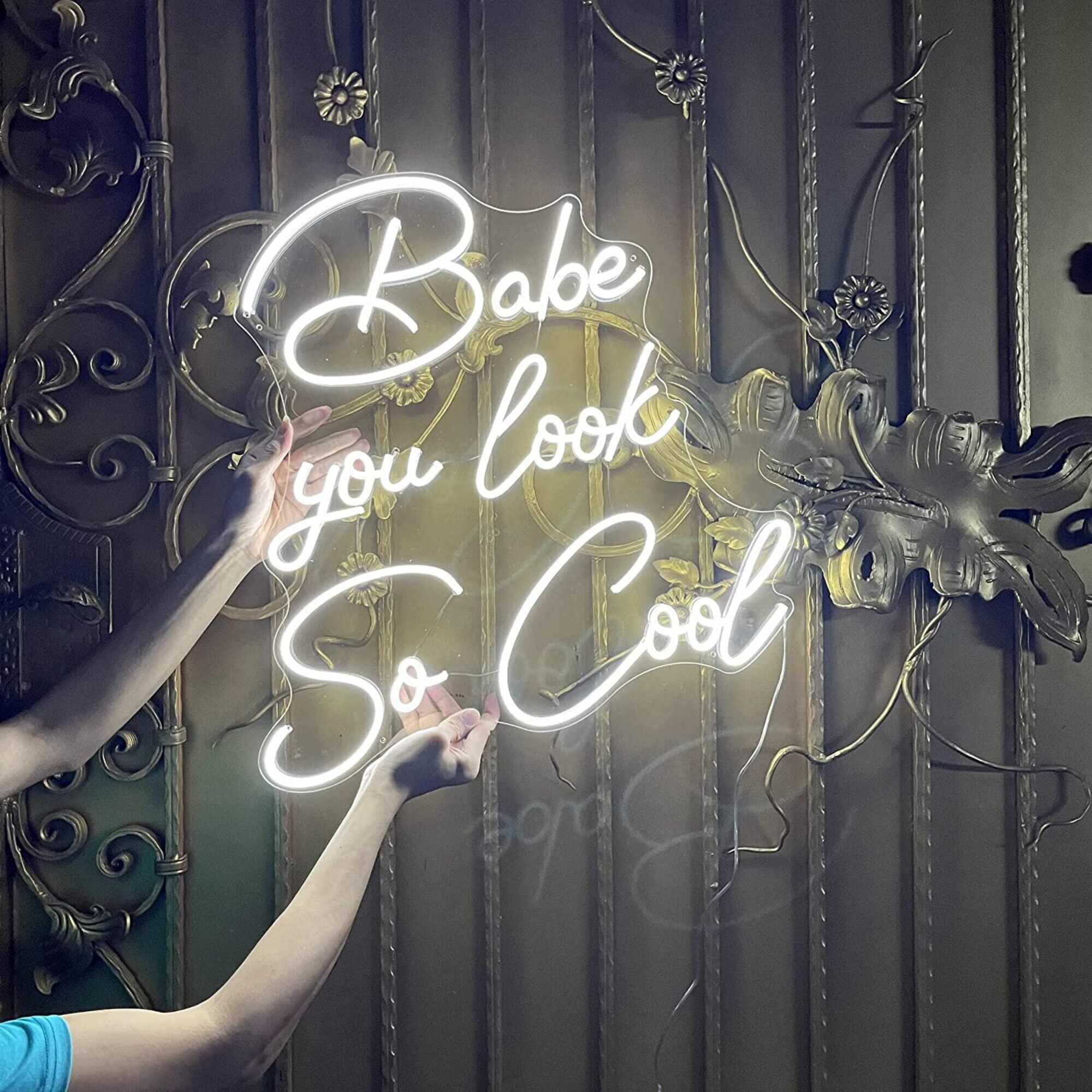 Babe You Look so Cool Neon Sign Office Living Room Wall Décor Babe You ...