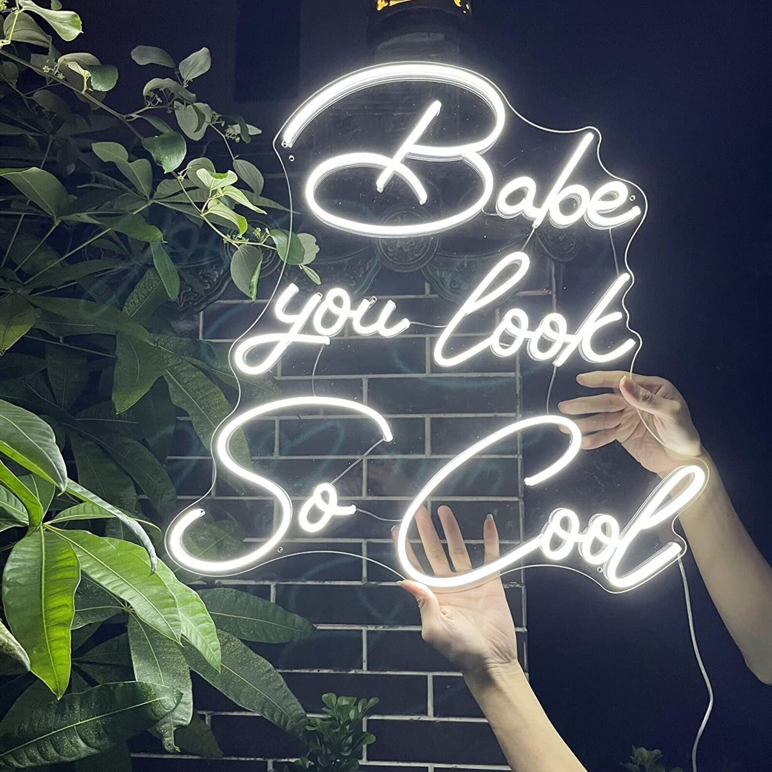 Babe You Look so Cool Neon Sign Office Living Room Wall Décor Babe You ...