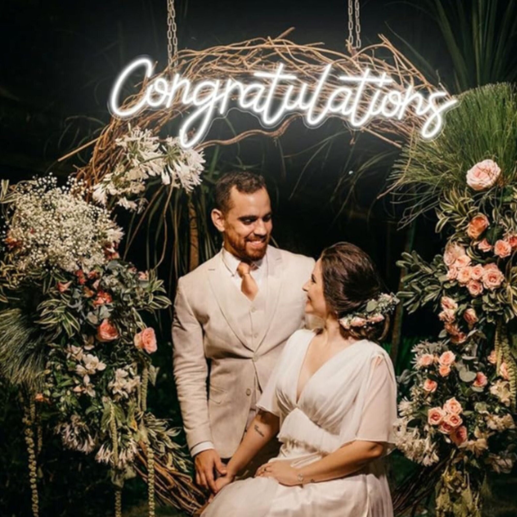 Custom Congratulations Neon Sign Wedding Neon Sign Birthday Event Home ...