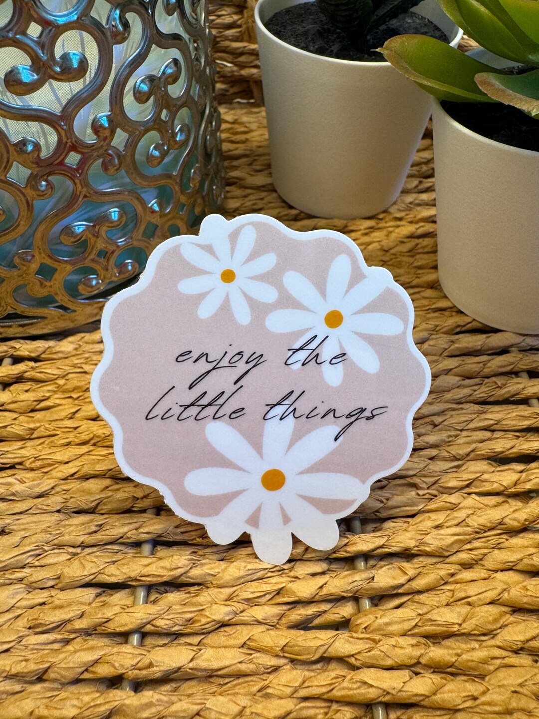 Enjoy the Little Things Sticker, Decorative Stickers, Flower Sticker ...