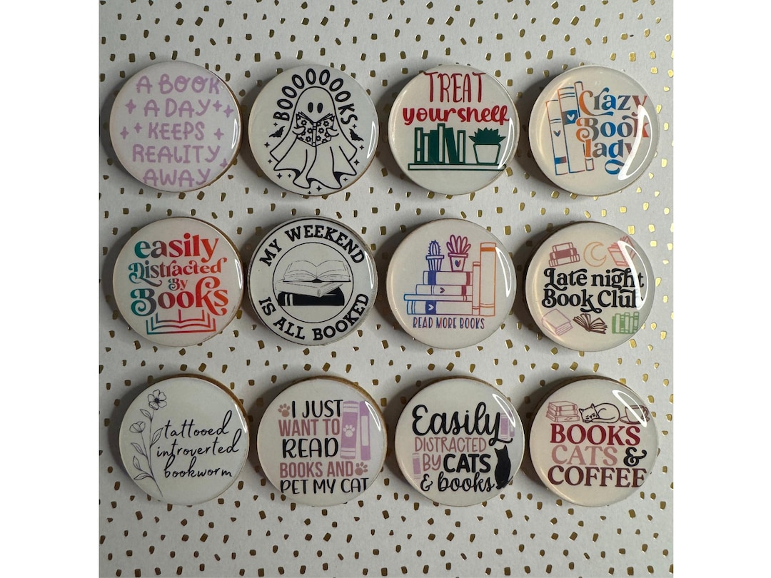 Book Themed Mini Magnets, Mini Magnets, Decorative Magnets, Gift Idea ...