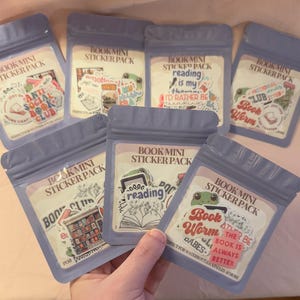 Book Themed Mini Sticker Pack, Mini Stickers, Filler Stickers, Kindle ...