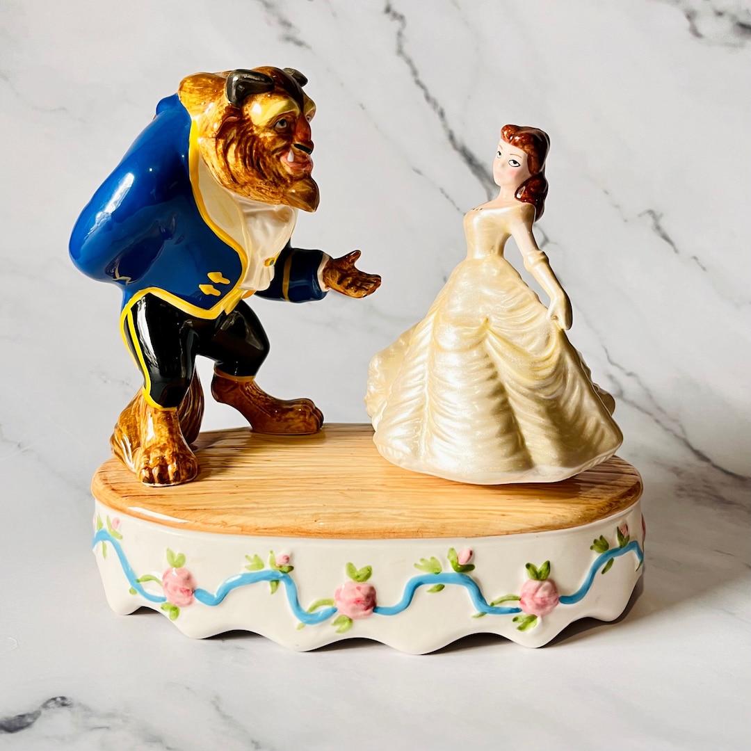 Disneys Beauty and the Beast Musical Box by Schmid, Vintage - Etsy