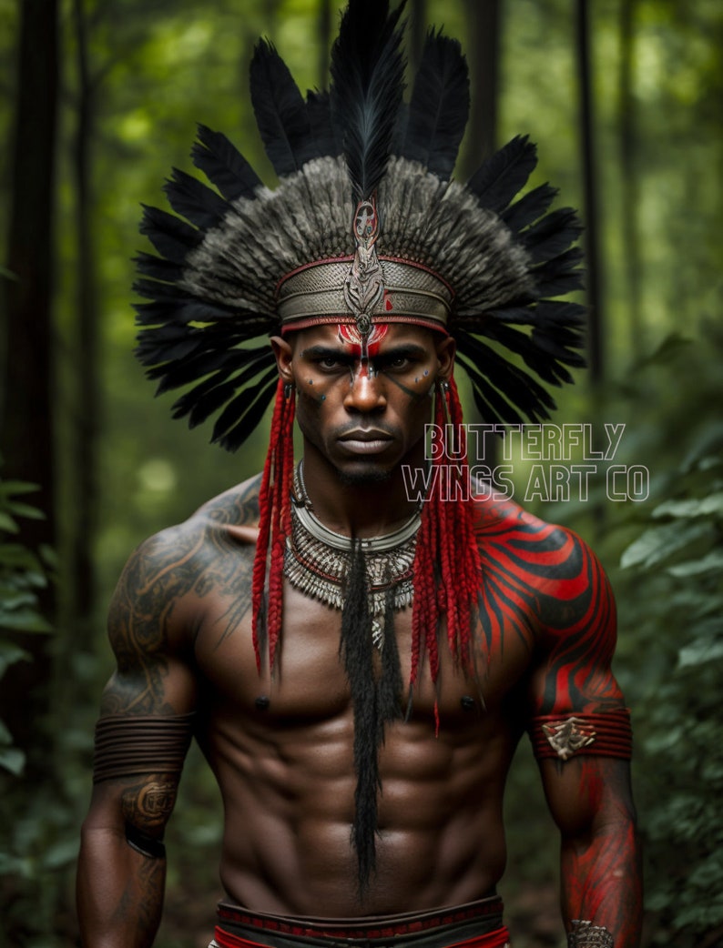 Afrocentric Black Man Art King Royalty Indigenous - Etsy