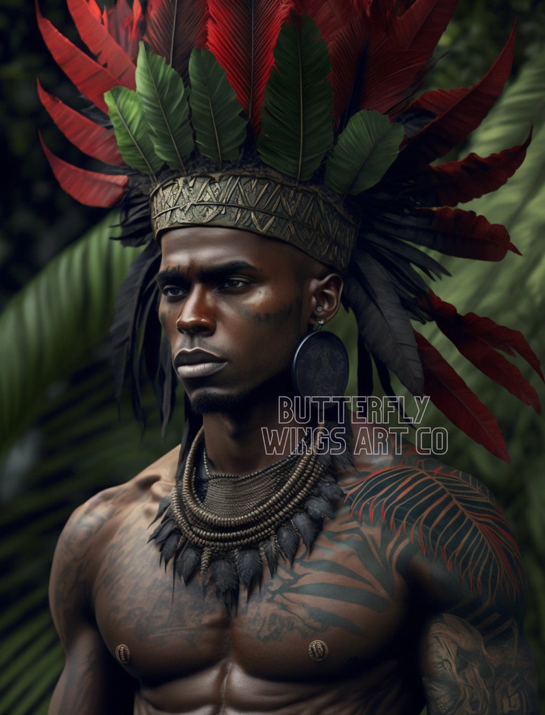 Afrocentric Black Man Art King Royalty Indigenous - Etsy