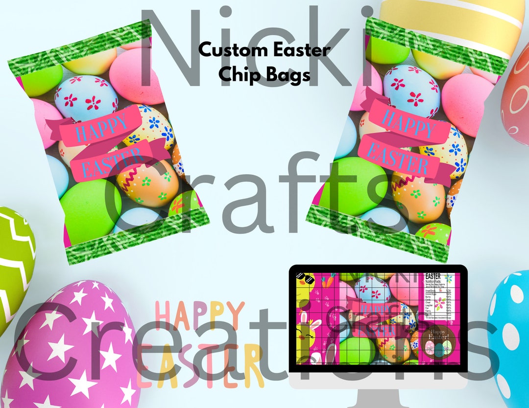 Custom Easter Chip Bag Template - Etsy