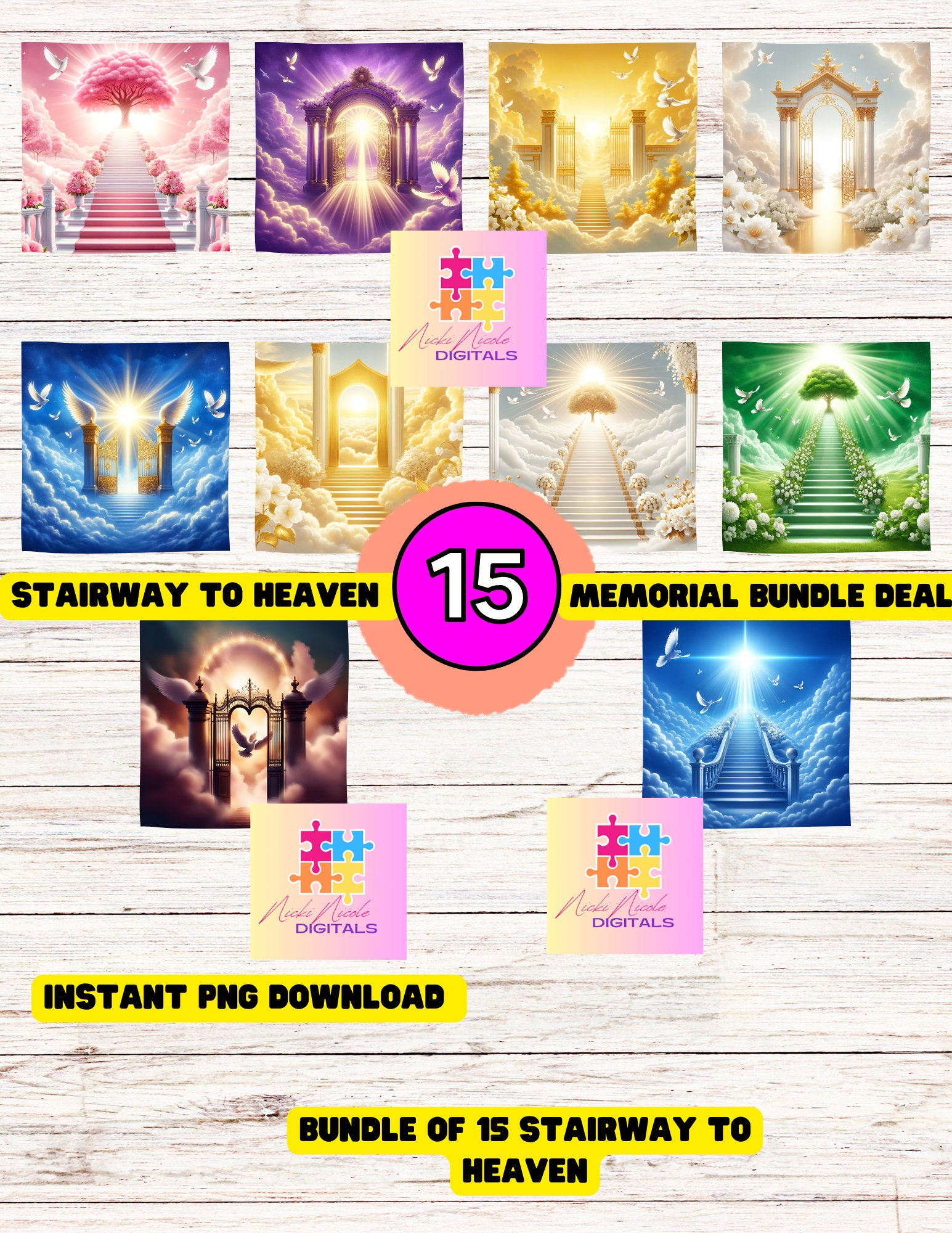 Heaven Background PNG Bundle 15 Png Files - Etsy