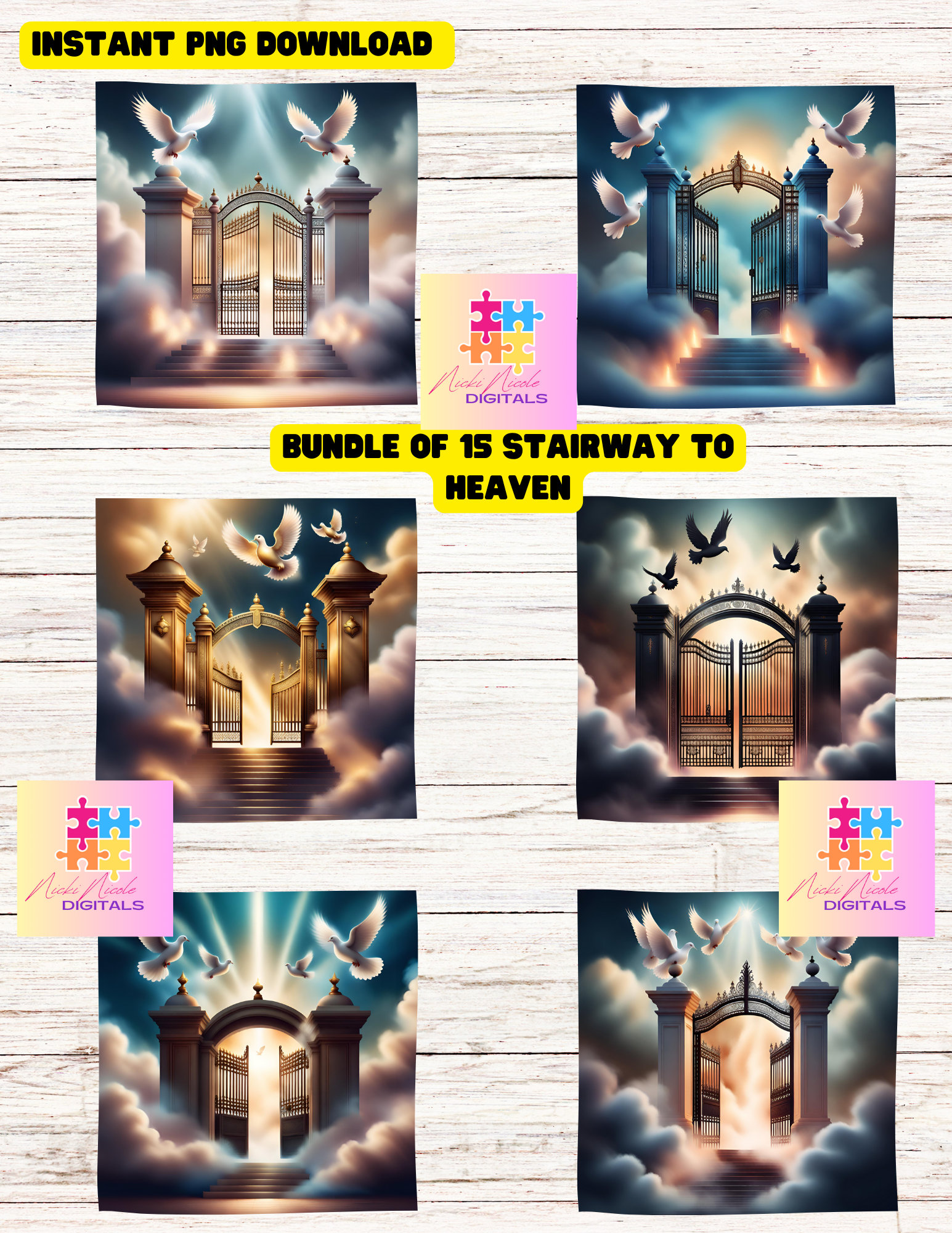 Heaven Background PNG Bundle 15 Png Files - Etsy