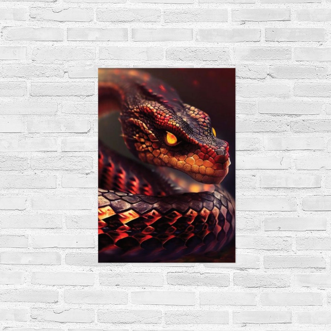 POSTER Mystère et Beauté : l'affiche du serpent rouge - Etsy France