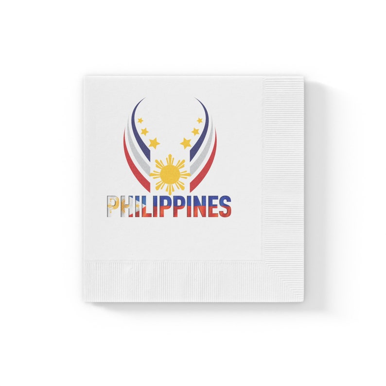 Philippines White Coined Disposable Napkins Flag Filipino Restaurant ...