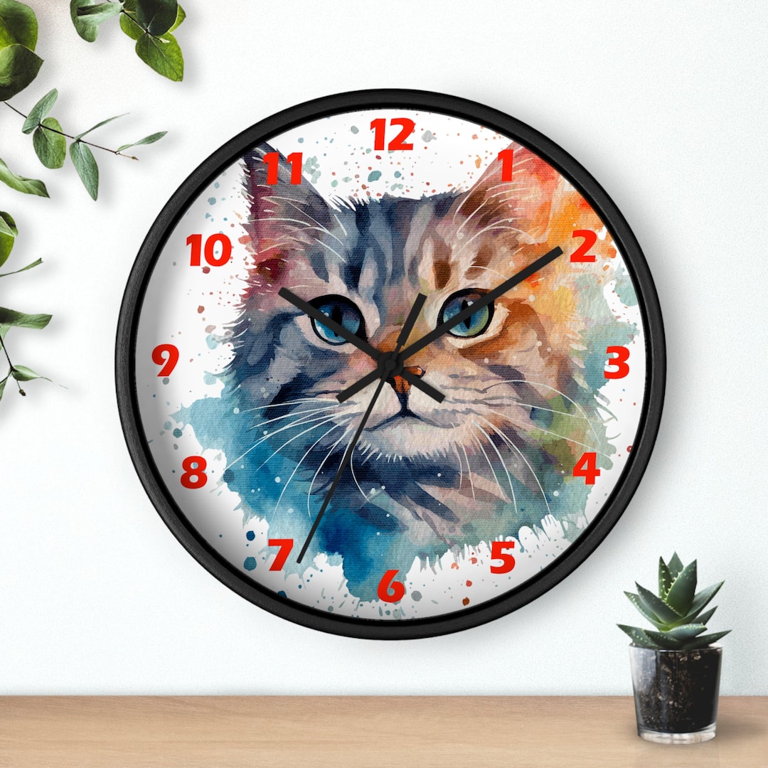 Kitty Cat Wall Clock - Etsy
