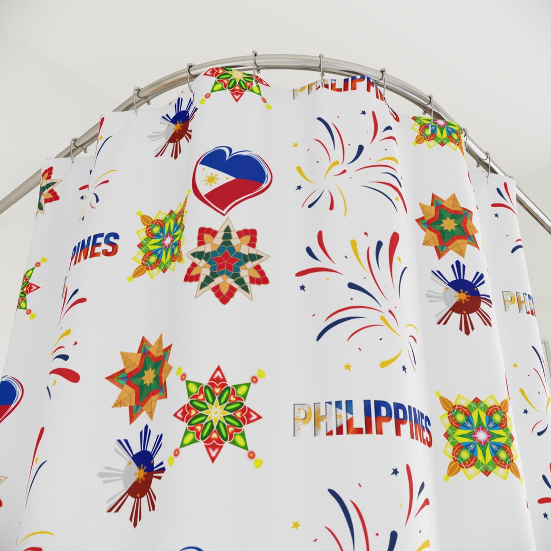 Philippines Shower Curtain, Collage, Pinoy, Bathroom, Gift - Etsy
