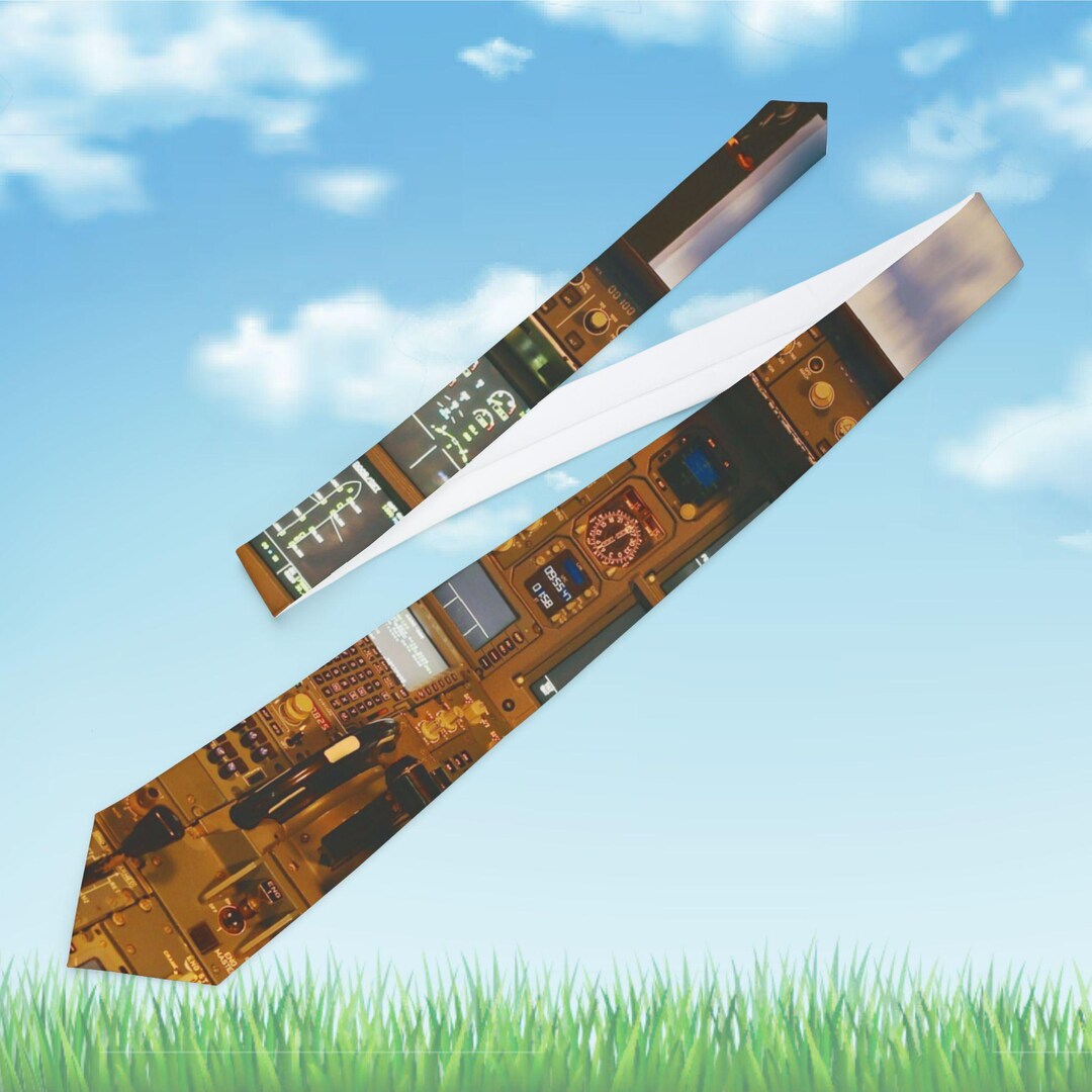 Airplane Pilot Necktie, Cockpit, Pilot Gift, Tie - Etsy