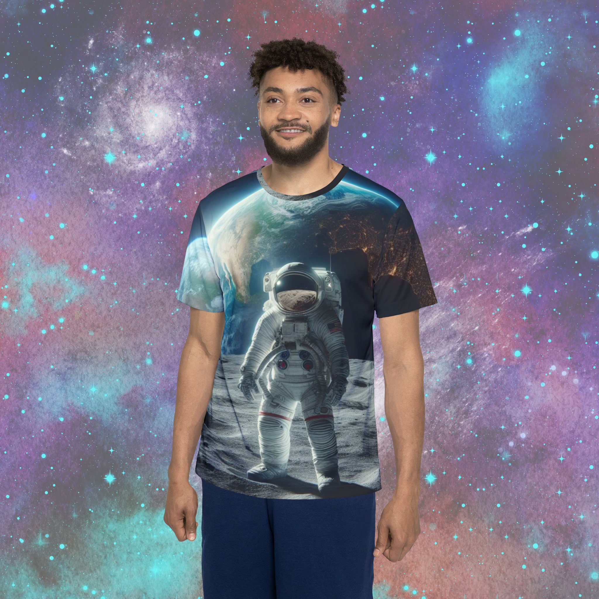 Astronaut on Moon Spaceman Sports Jersey - Etsy