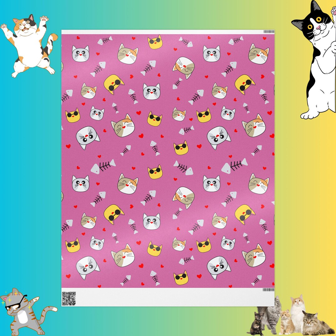 Kitty Cat Wrapping Paper, Gift Paper - Etsy