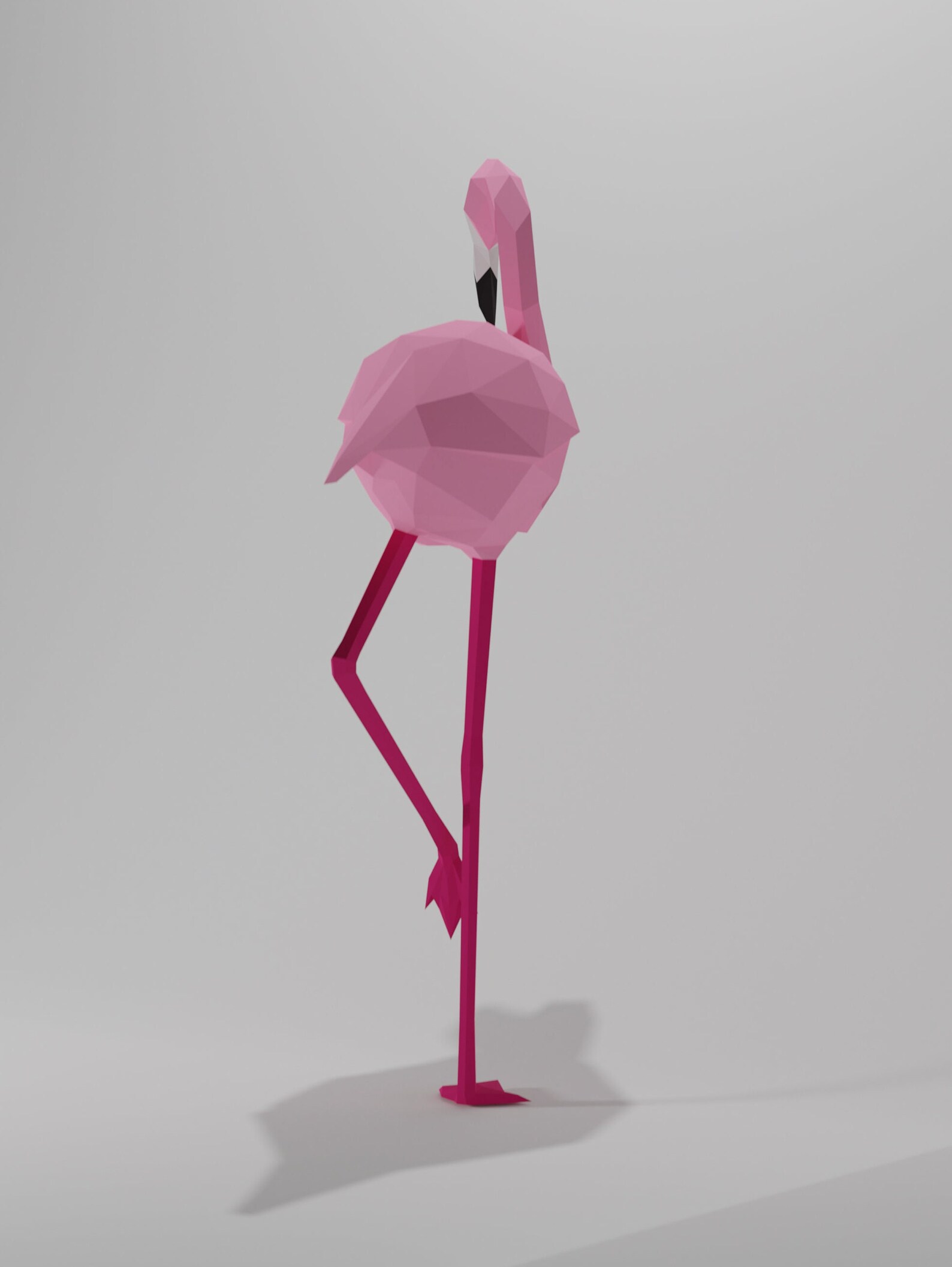 Low-poly Papercraft Template of Flamingo - Etsy