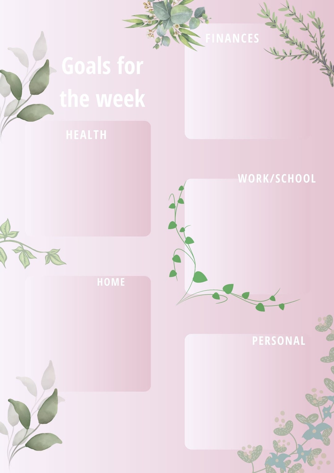GIRLY PLANNER Printable Undated Digital - Etsy