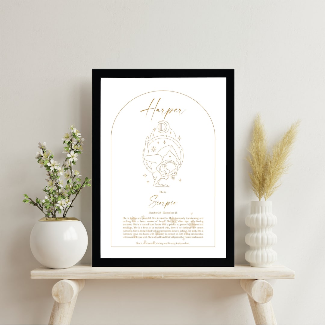 SCORPIO PRINT, Zodiac Print, Personalised Print, Zodiac, Digital Art ...