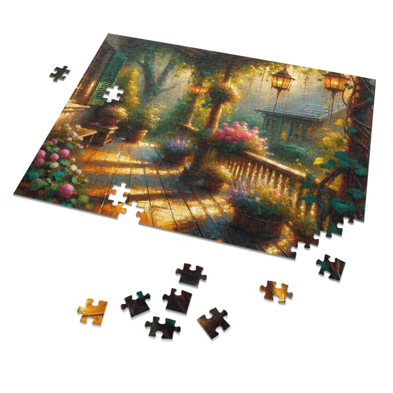 Impressionistic Rustic Porch Jigsaw Puzzle, 30-2000 Piece, Vintage ...