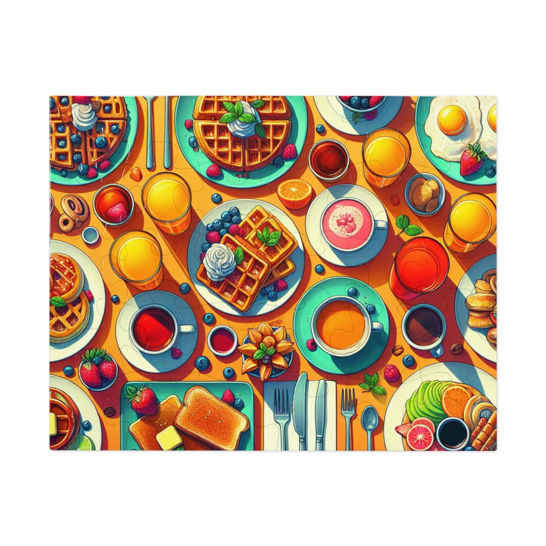 Jigsaw Puzzle - Vibrant Brunch Table 30-2000-piece, Foodie Gift ...