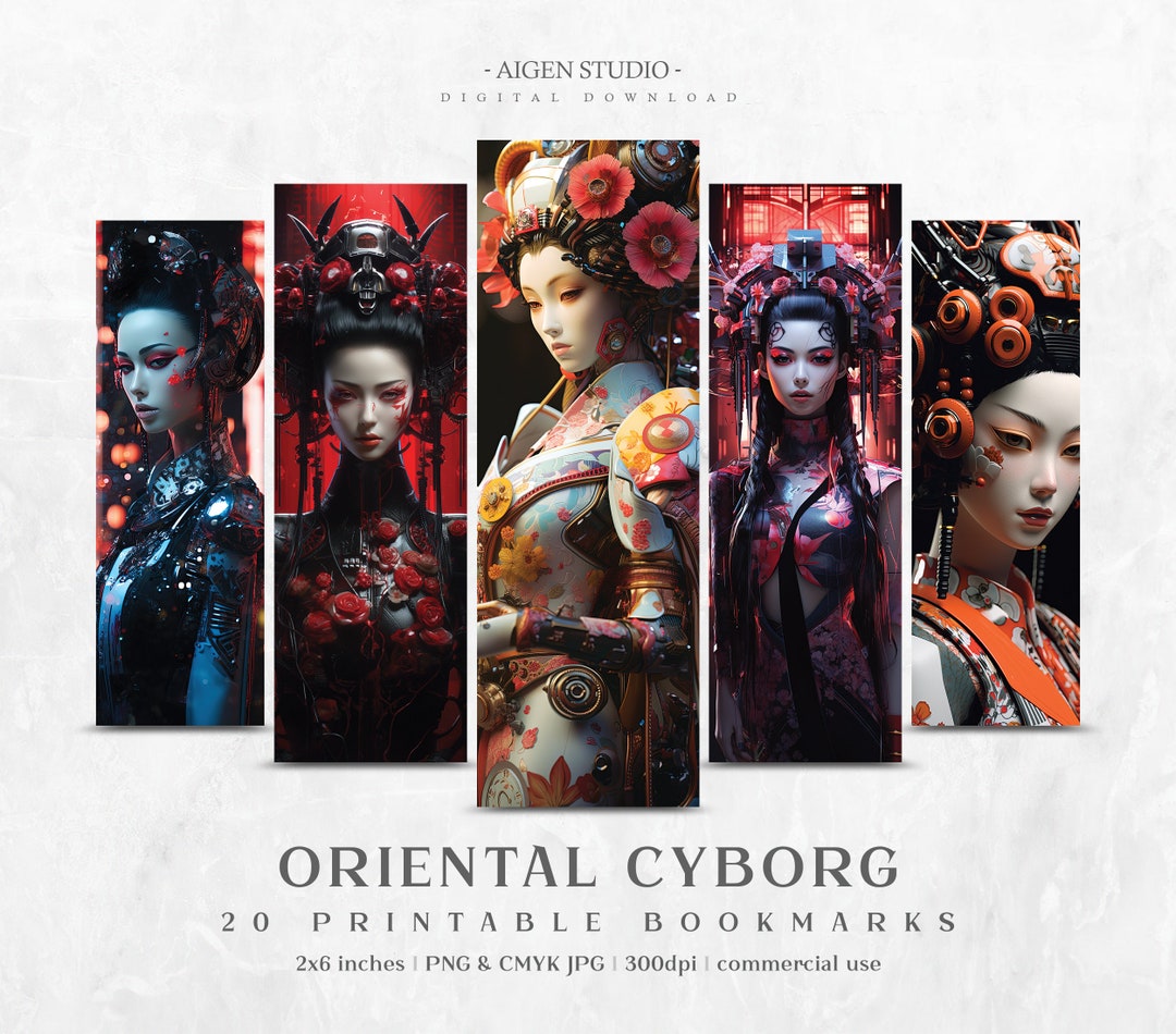 Bookmarks 20 Oriental Cyborg Designs | Printable Bookmarks Digital ...