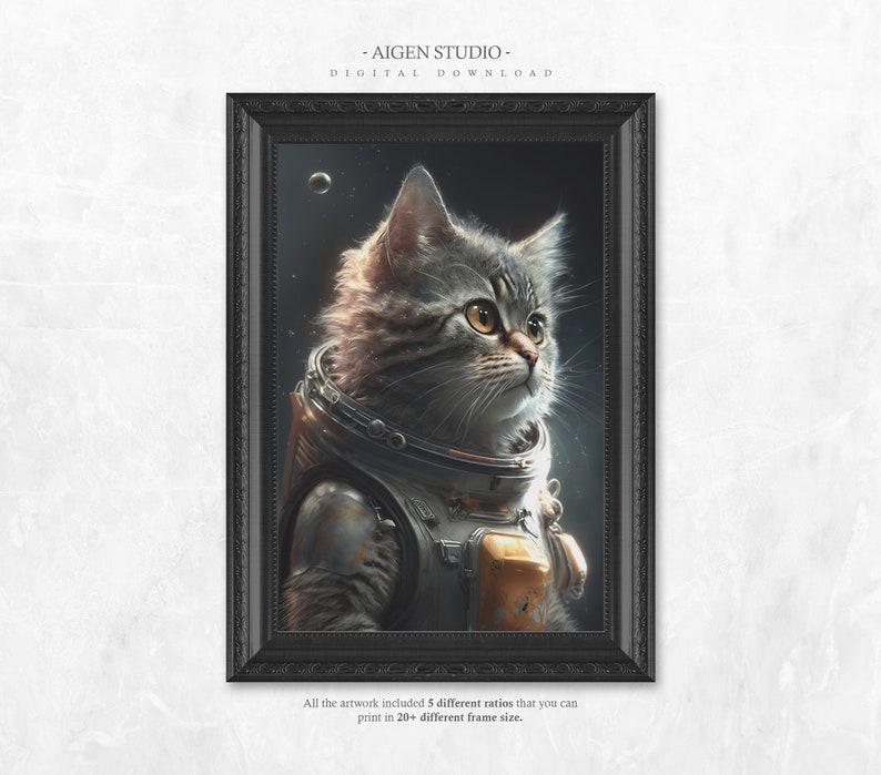 Astronaut Cat Astronaut V2 - Ai Generated Art - Etsy