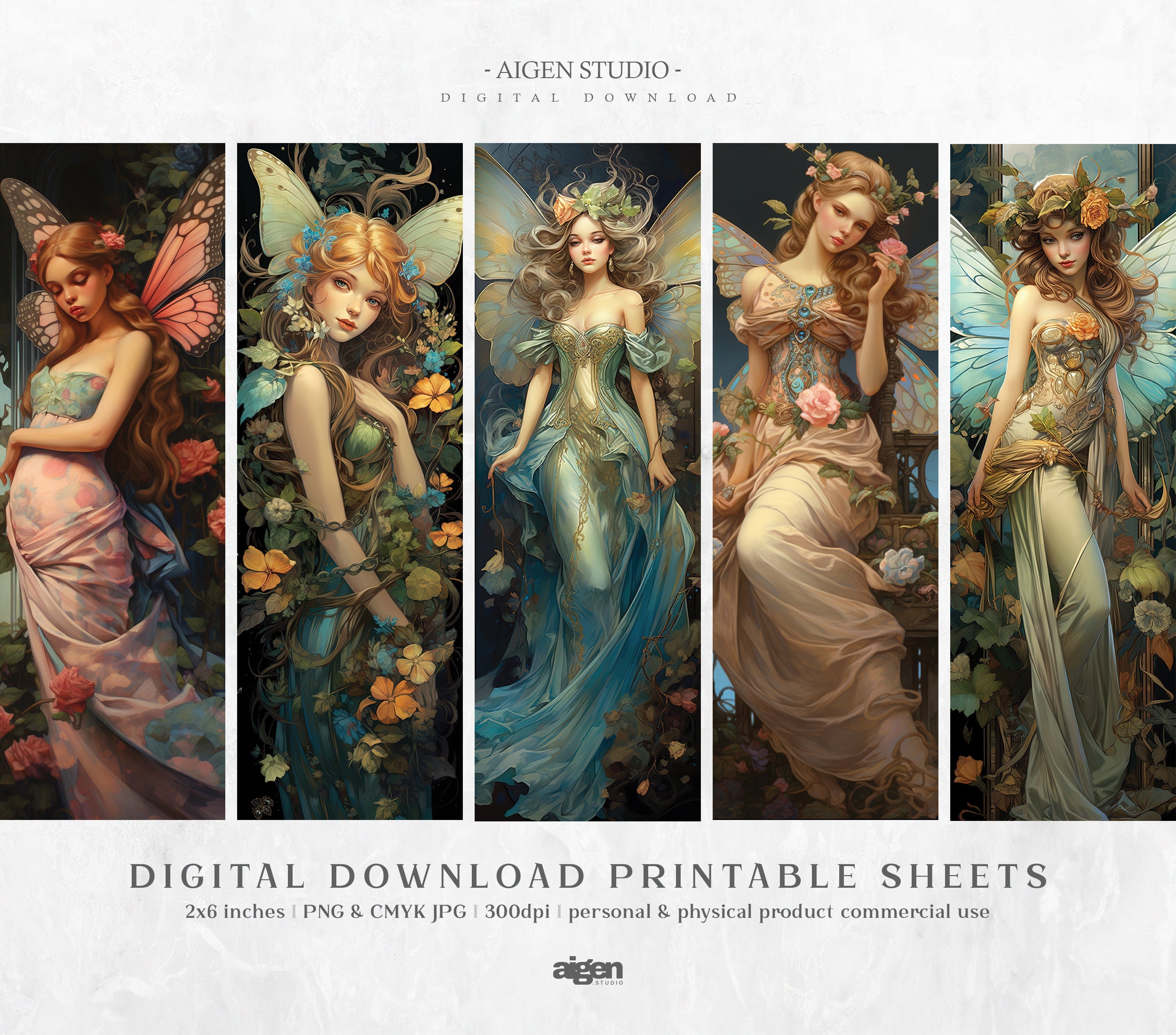 Bookmarks 20 Fairy Designs Printable Bookmarks Digital - Etsy