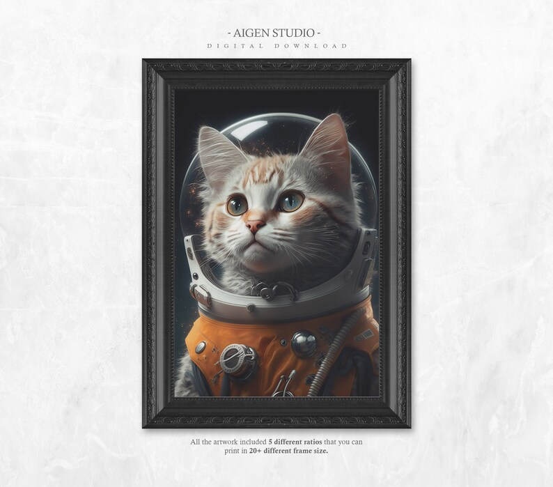 Astronaut Cat Astronaut V2 - Ai Generated Art - Etsy