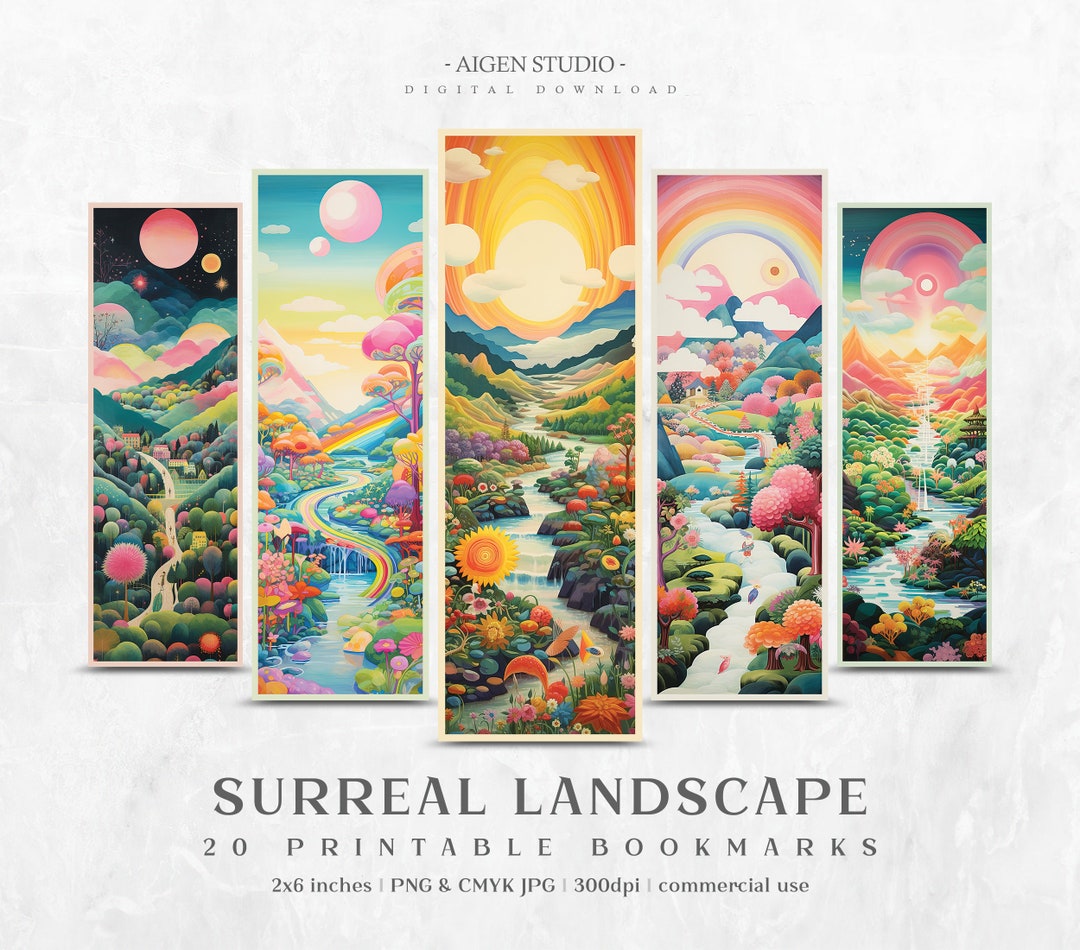 Bookmarks Surreal Landscape 20 Designs | Printable Bookmarks Digital ...