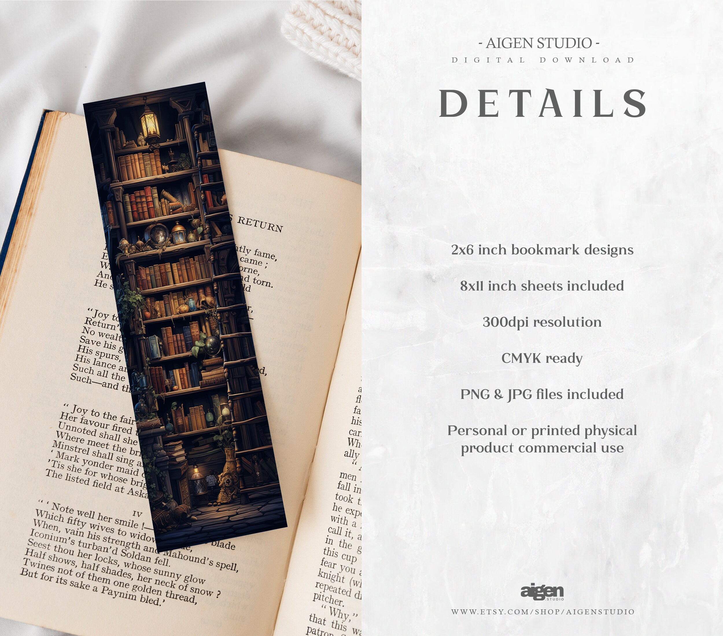 Bookmarks 20 Fantasy Library Designs | Printable Bookmarks Digital ...