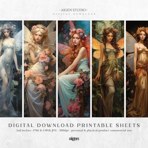 Bookmarks 20 Fairy Designs Printable Bookmarks Digital Download ...