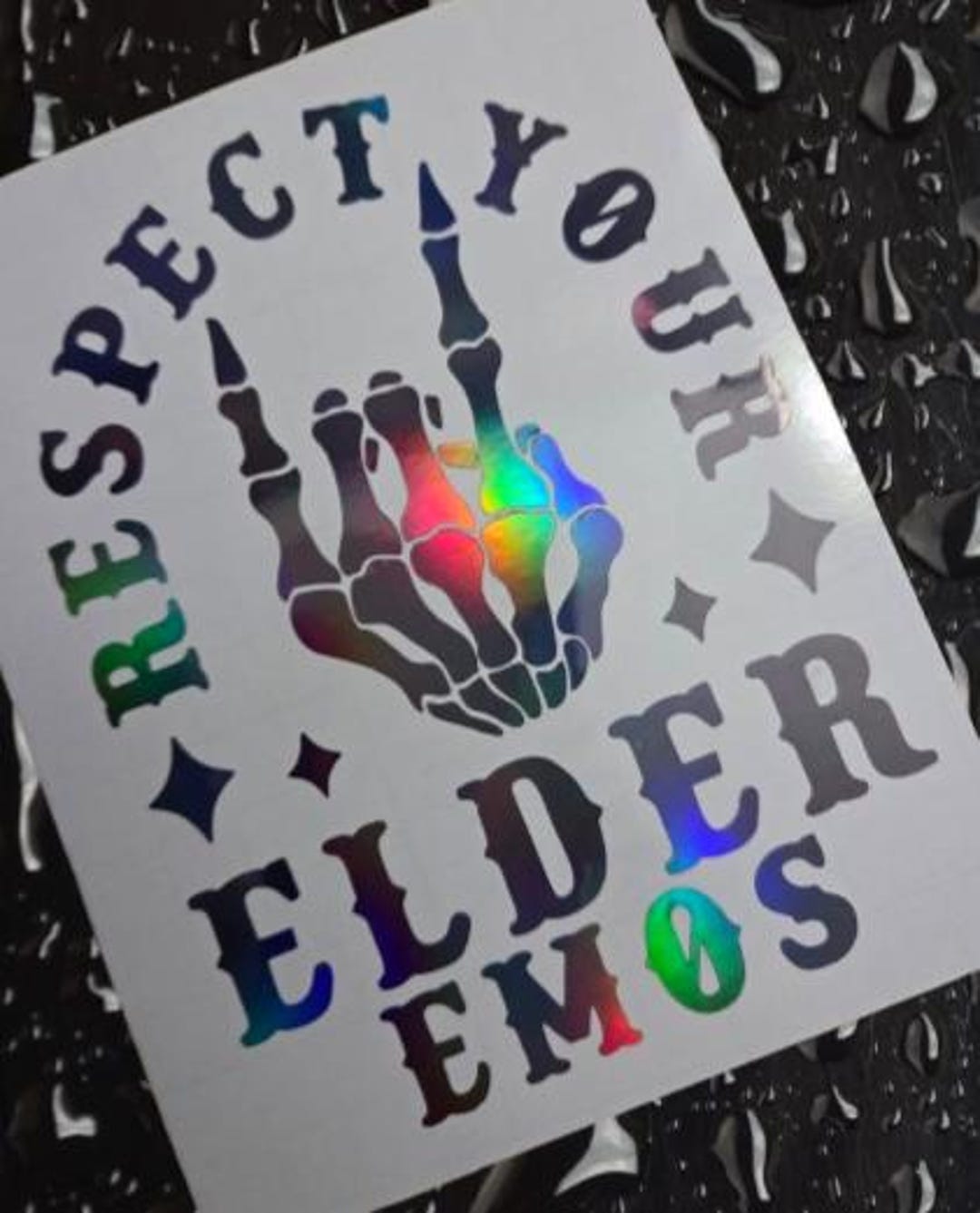 Elder Emo Rock Skeleton Gothic Font Vinyl Decal Bumper Window Cup ...