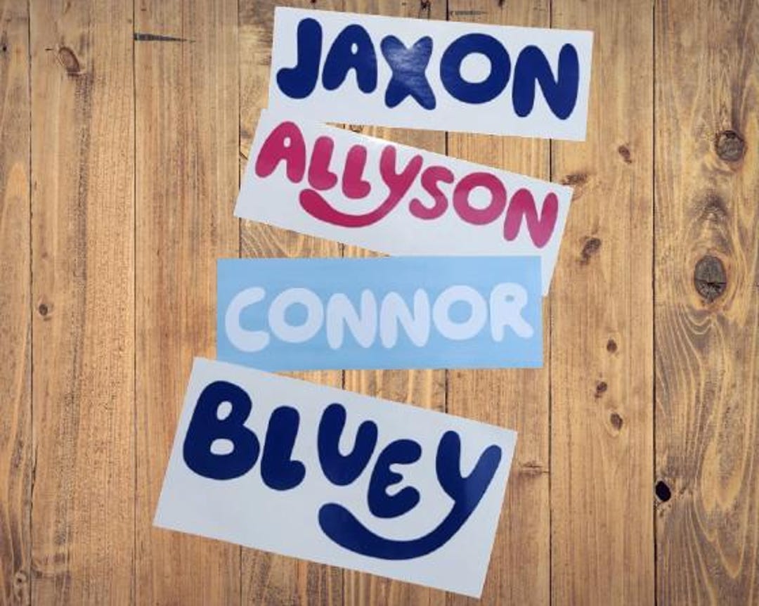 Your Name - Blue Cartoon Font - High Quality Waterproof Vinyl Decal ...