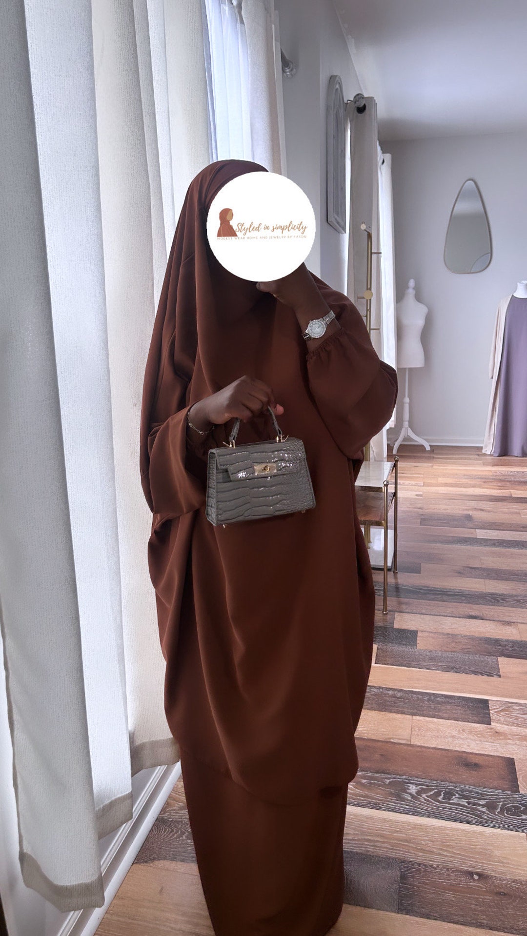 Two Piece Jilbab With Skirt Set for Women Overhead Khimar for Prayer ...