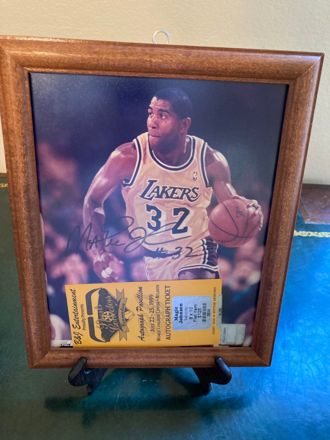 Magic Johnson Autographed Photo With Ticket - Etsy
