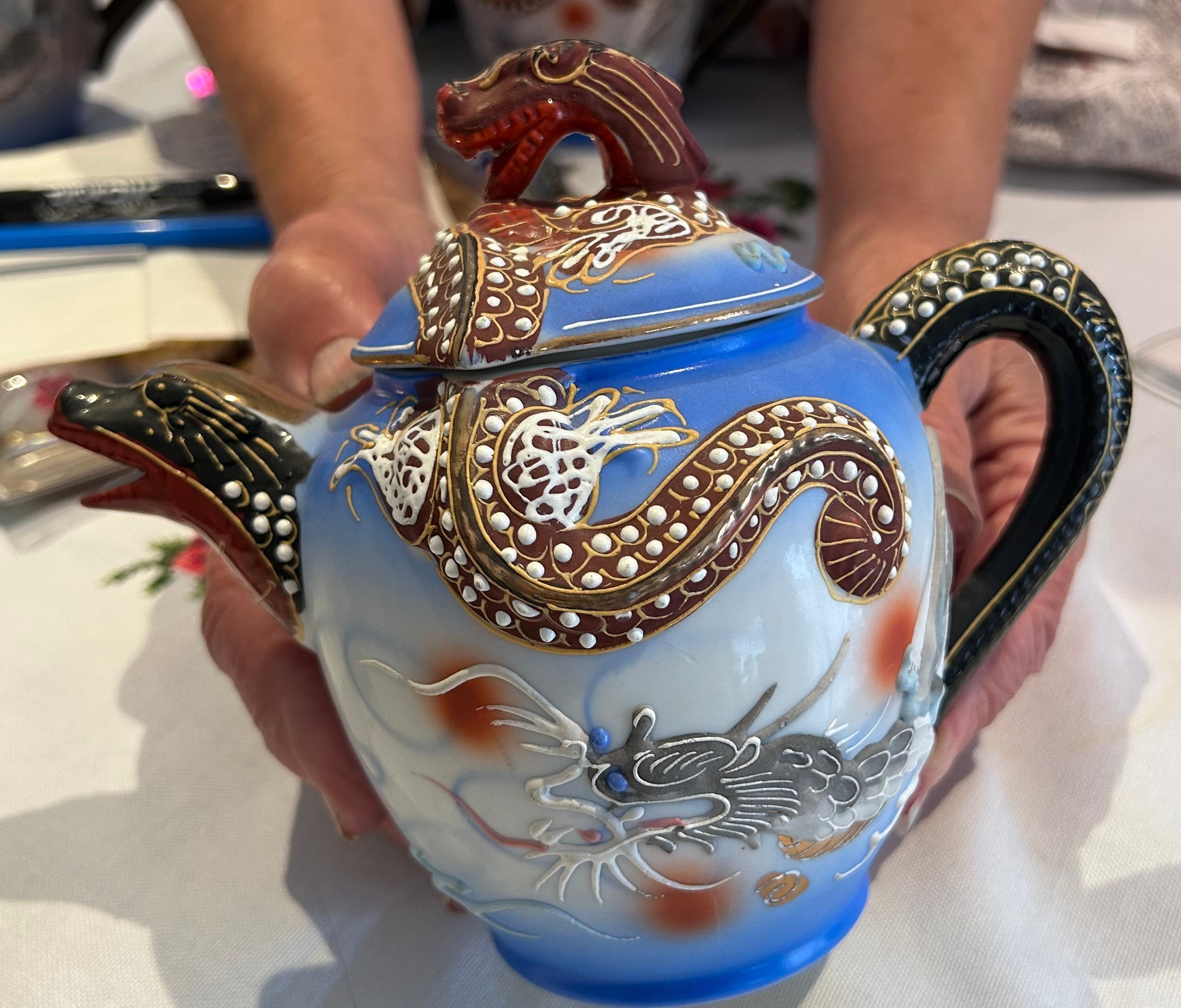 Japanese Vintage Coffee Set 21 Piece Kutani Dragonware Coffee Set - Etsy