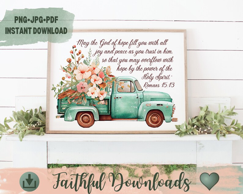 Bible Verse PNG Files Spring Quotes Vintage Truck With - Etsy