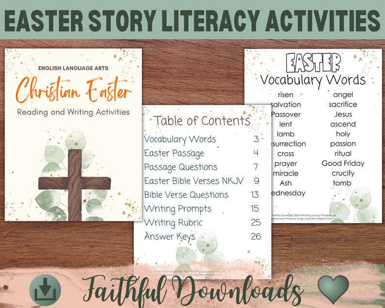Easter Story Activities Bible | Easter Homeschool Comprehension ...