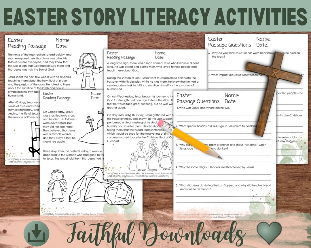 Easter Story Activities Bible | Easter Homeschool Comprehension ...