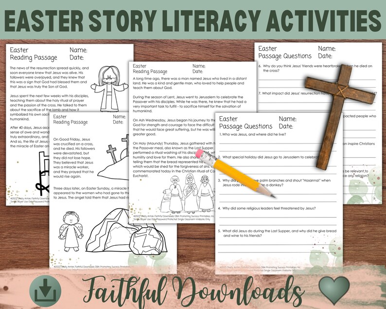 Easter Story Activities Bible | Easter Homeschool Comprehension ...